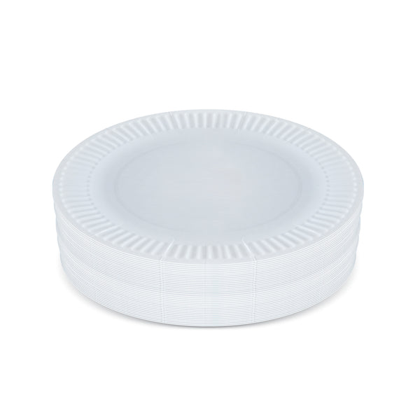 Fun® Paper White Plates 9in [100pcs x 1pkt] – Al Bayader International