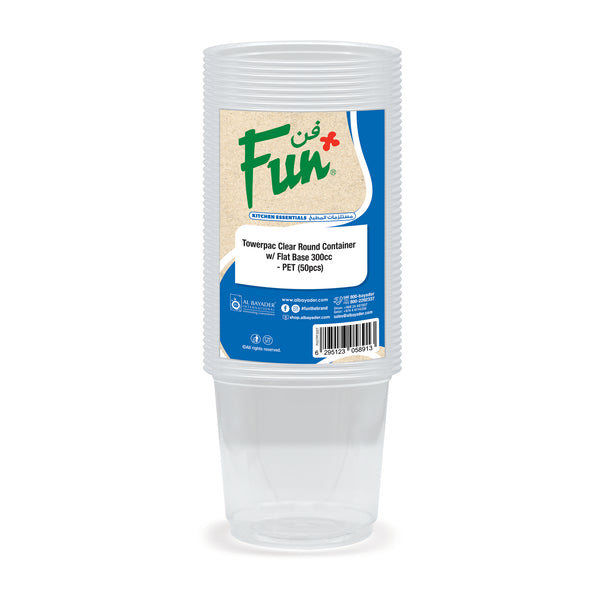 Fun® Clear Round Containers with Flat Bases 300cc [50pcs x 1pkt] – Al ...