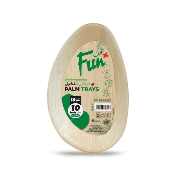 Fun® Palm Bio Leaf Oval Plates 10in [10pcs x 1pkt] – Al Bayader ...