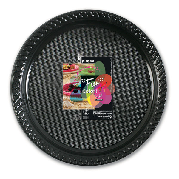Fun® Color Party Plastic Plates set, Black, Large, Pack of 10 – Al ...
